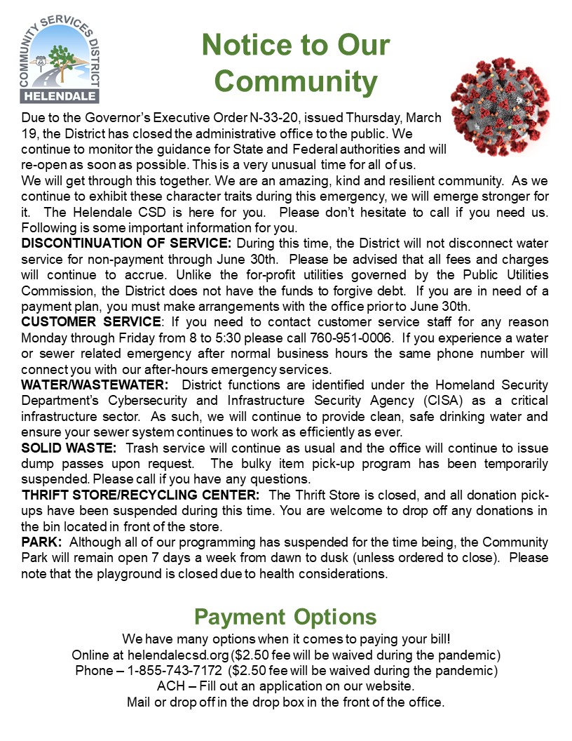 Helendale Community Services District | A California CSD